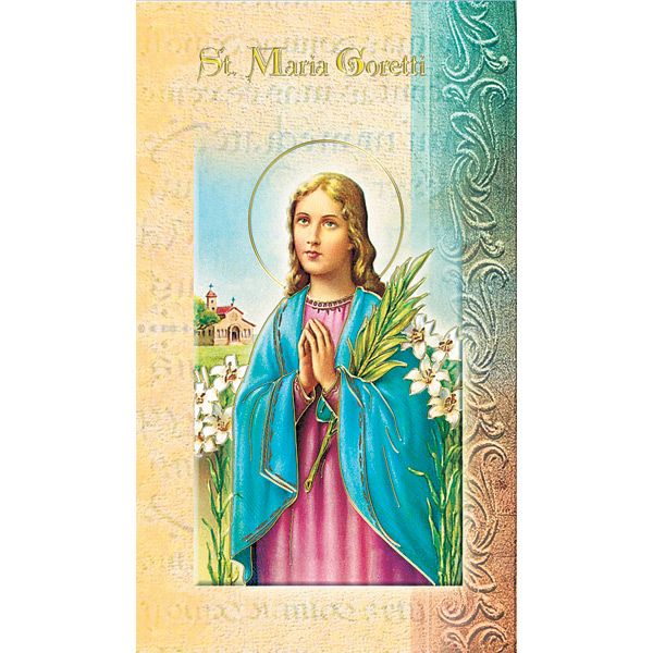 Maria Goretti Mini Lives of the Saints Holy Card – Catholic Home and Church