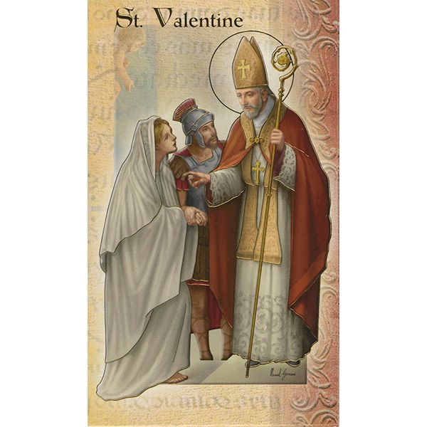 St Valentine Mini Lives of the Saints Holy Card – Catholic Home and Church