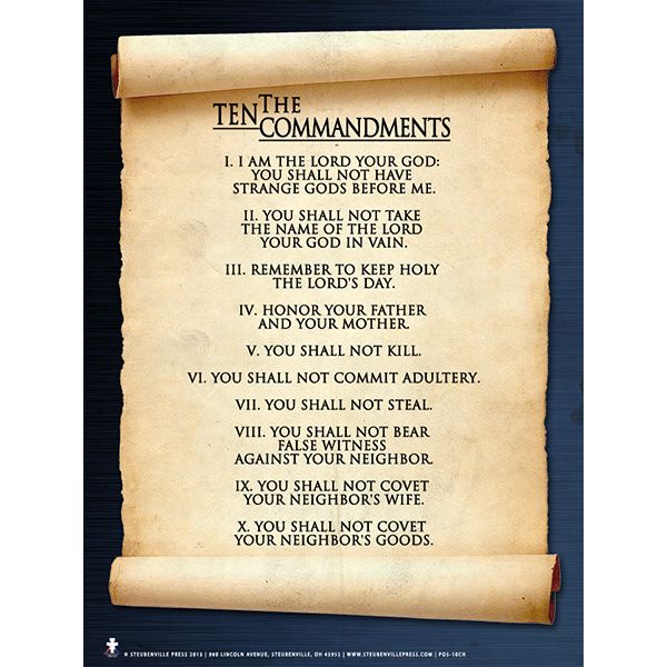 Ten Commandments Laminated Teaching Poster – Catholic Home and Church