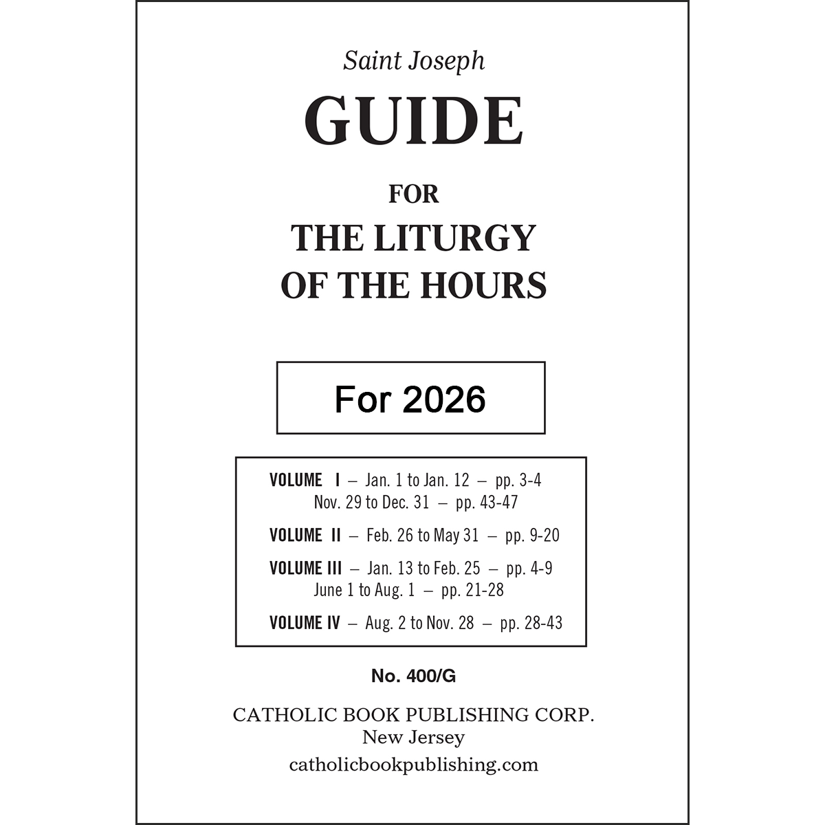 Guide Liturgy of the Hours, Four Volume – Catholic Home and Church