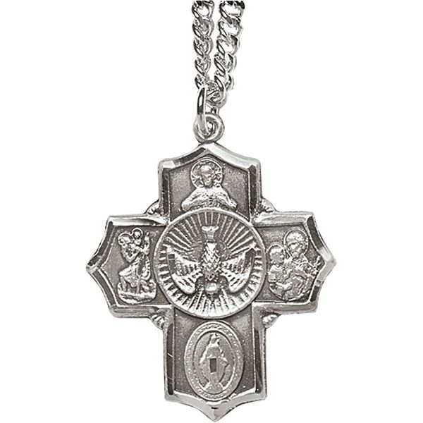 Sterling Silver, 5 Way Medal – Catholic Home and Church
