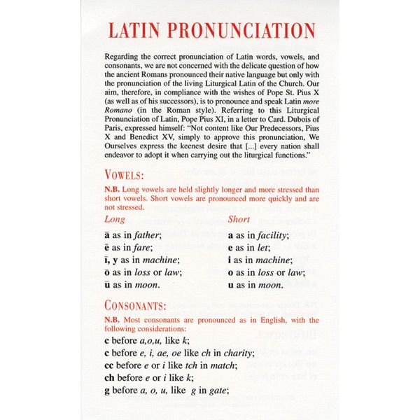 Latin Pronunciation Guide – Catholic Home and Church