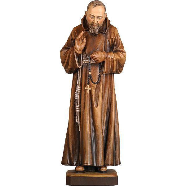 Padre Pio Mini Wood Carved Statue – Catholic Home and Church