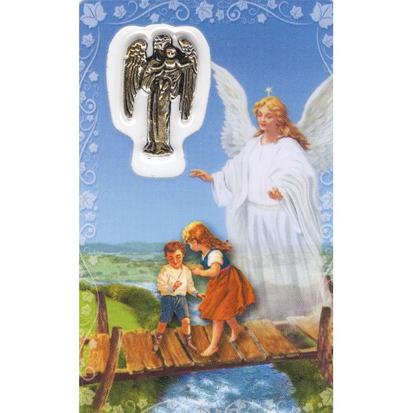 Guardian Angel Holy Card with Medal – Catholic Home and Church