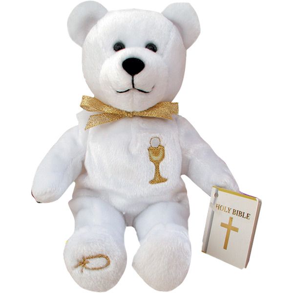 White Communion Bear – Catholic Home and Church