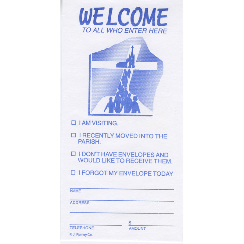Welcome All Who Enter Here Offering Envelope – Catholic Home and Church