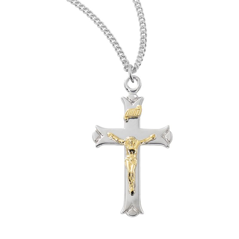 Two Tone Crucifix, 18" Chain – Catholic Home and Church
