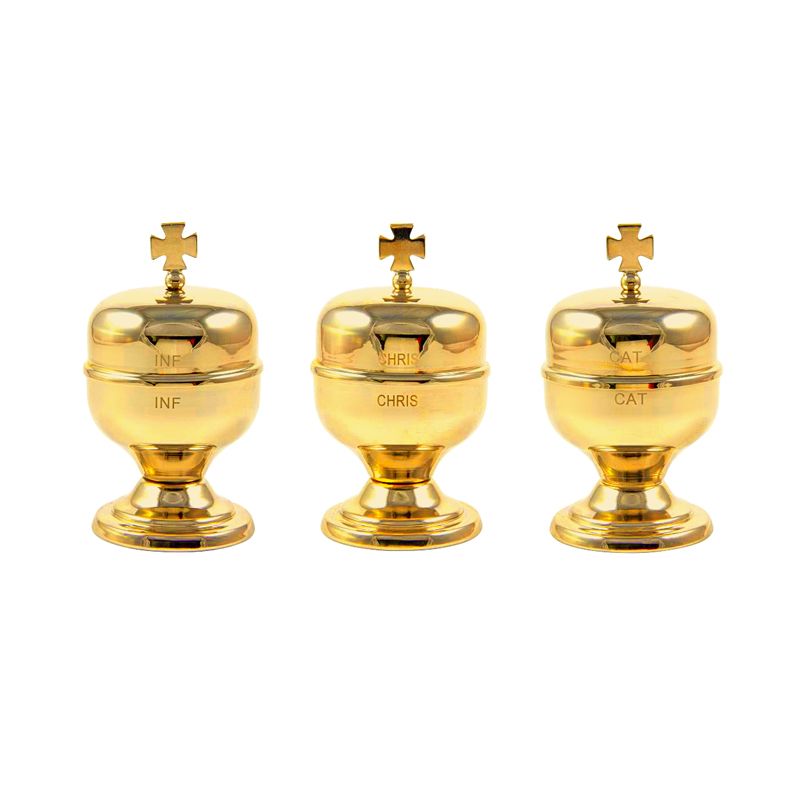Ambry Set Holy Oils, Gold Plated – Catholic Home and Church